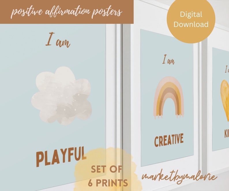 Positive Affirmation Posters for Kids Classroom Boho Theme - Etsy