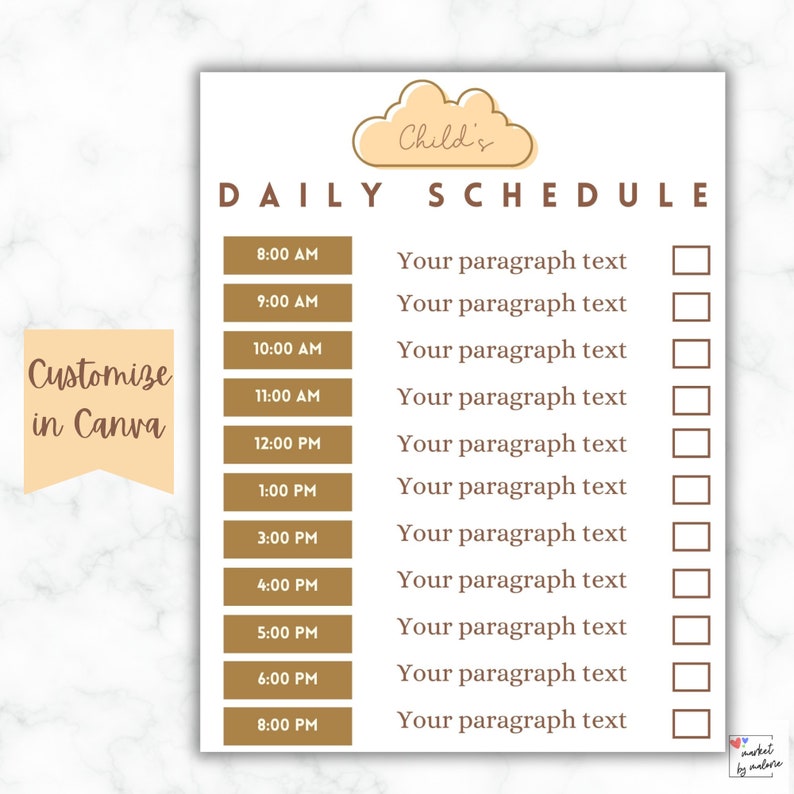 Daily Routine Schedule for Baby Infant Daily Schedule Kid's Daily ...