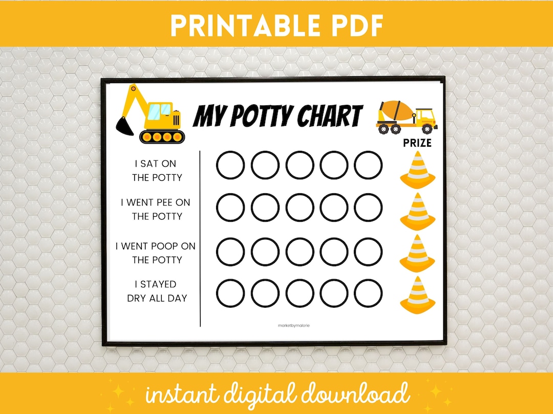 Potty Training Chart Construction Potty Chart Reward Chart Toddler ...