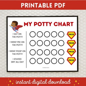 Potty Training Chart Superhero Potty Chart Reward Chart Toddler ...