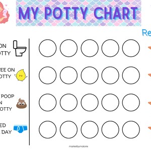 Potty Chart | Mermaid Potty Chart | Reward Chart | Toddler Printables ...