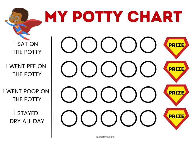 Potty Training Chart Superhero Potty Chart Reward Chart Toddler ...