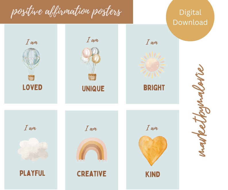 Positive Affirmation Posters for Kids Classroom Boho Theme - Etsy