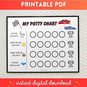 Potty Chart | Boys Race Car Potty Chart | Reward Chart - Etsy