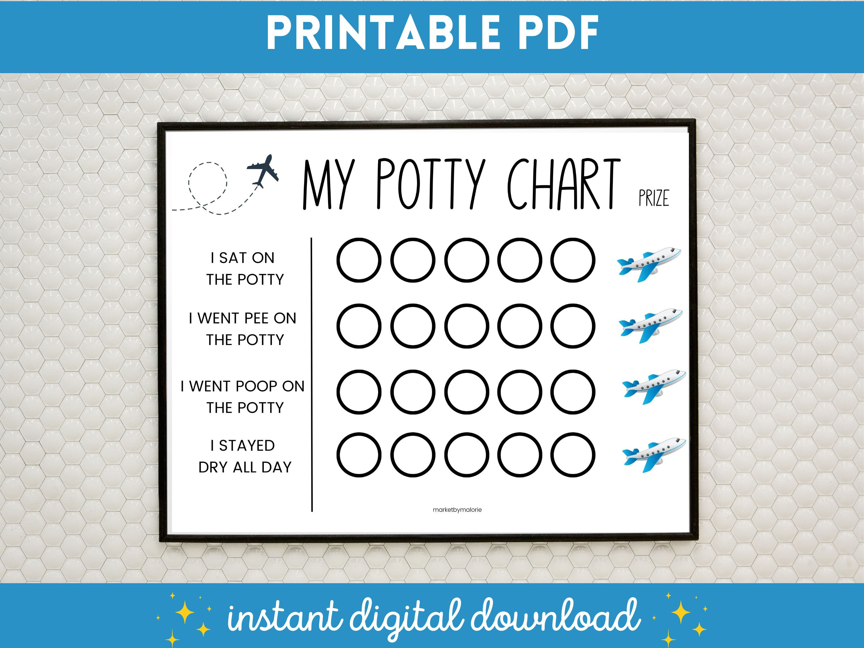 Potty Training Chart Airplane Potty Chart Reward Chart Toddler ...