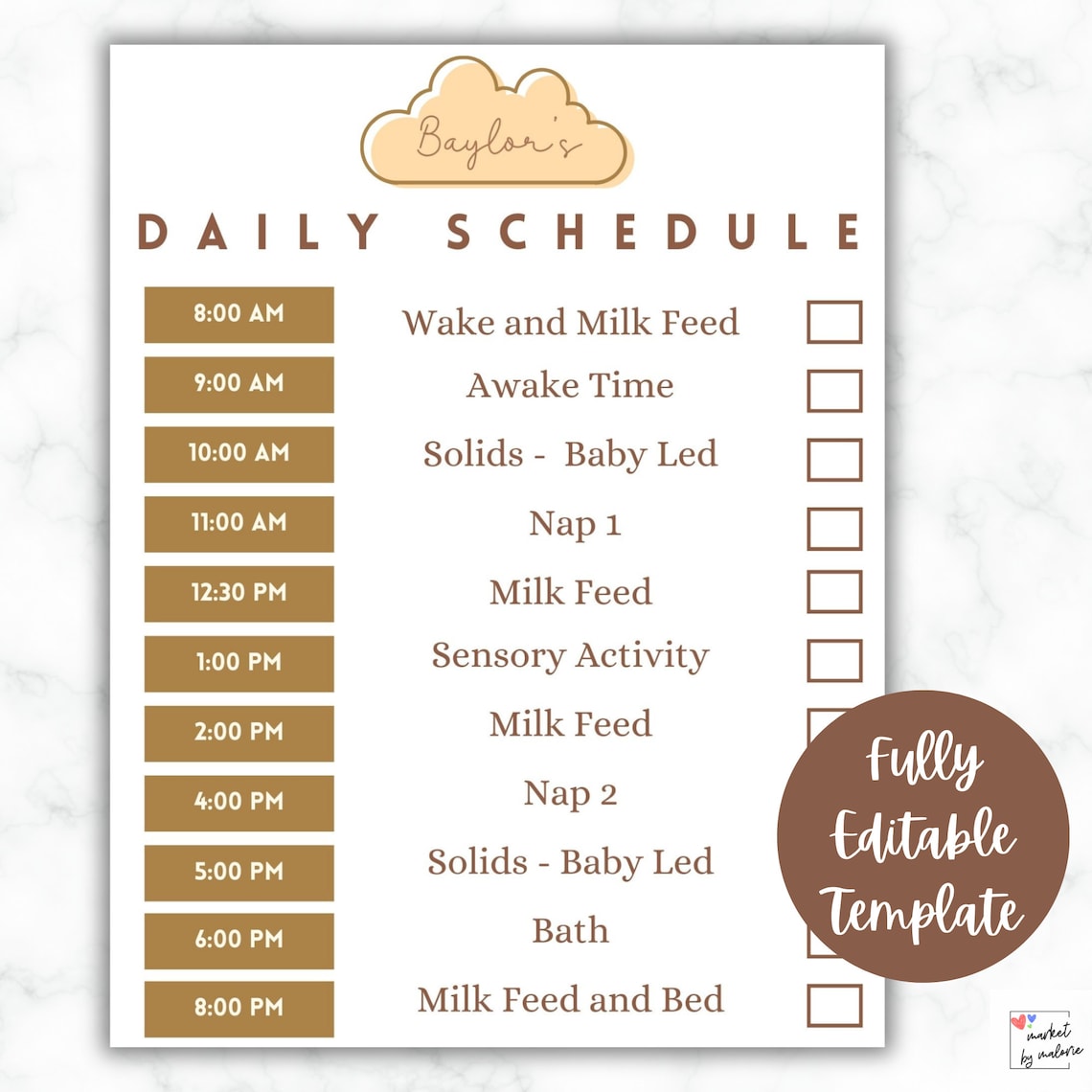 Daily Routine Schedule for Baby Infant Daily Schedule Kid's Daily ...