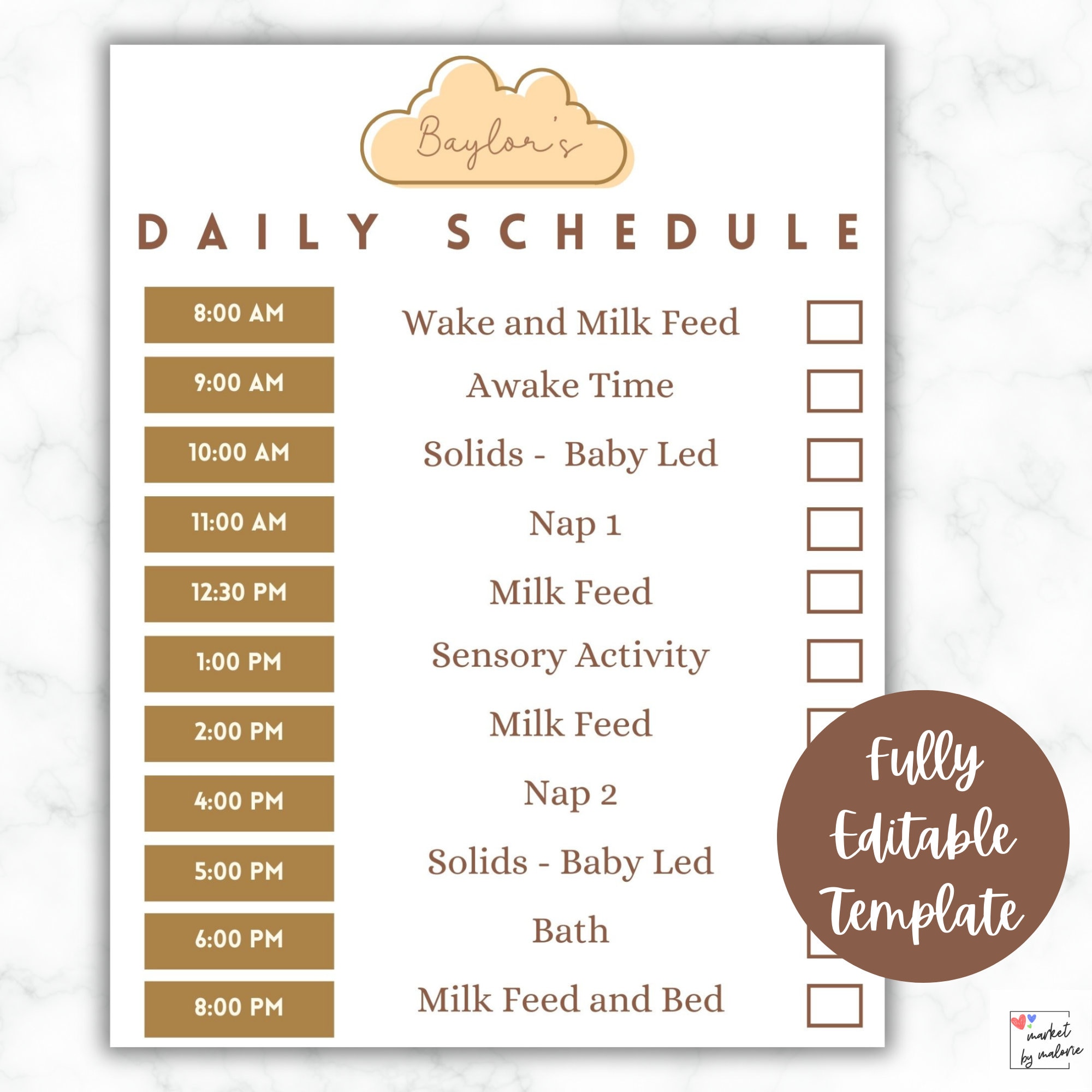 Daily Routine Schedule for Baby Infant Daily Schedule Kid's Daily ...