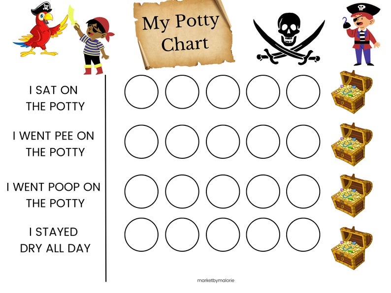 Potty Chart Pirate Potty Chart Reward Chart Potty - Etsy