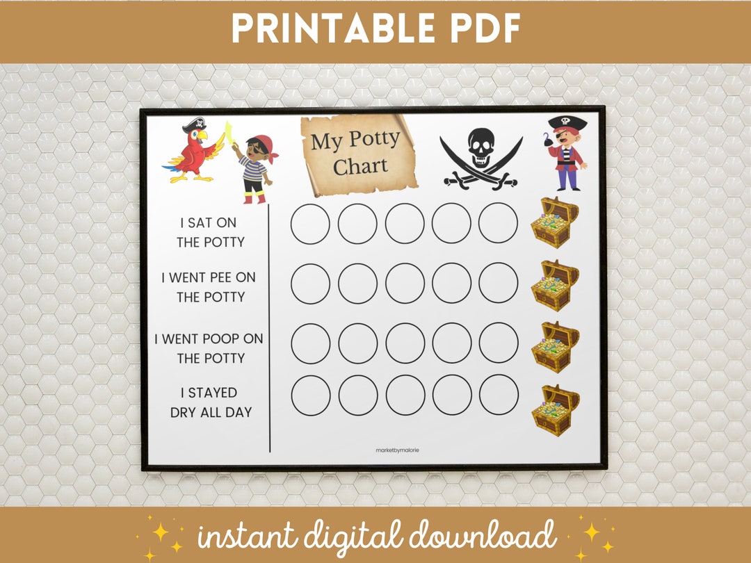 Potty Chart Pirate Potty Chart Reward Chart Potty Training Chart Reward ...