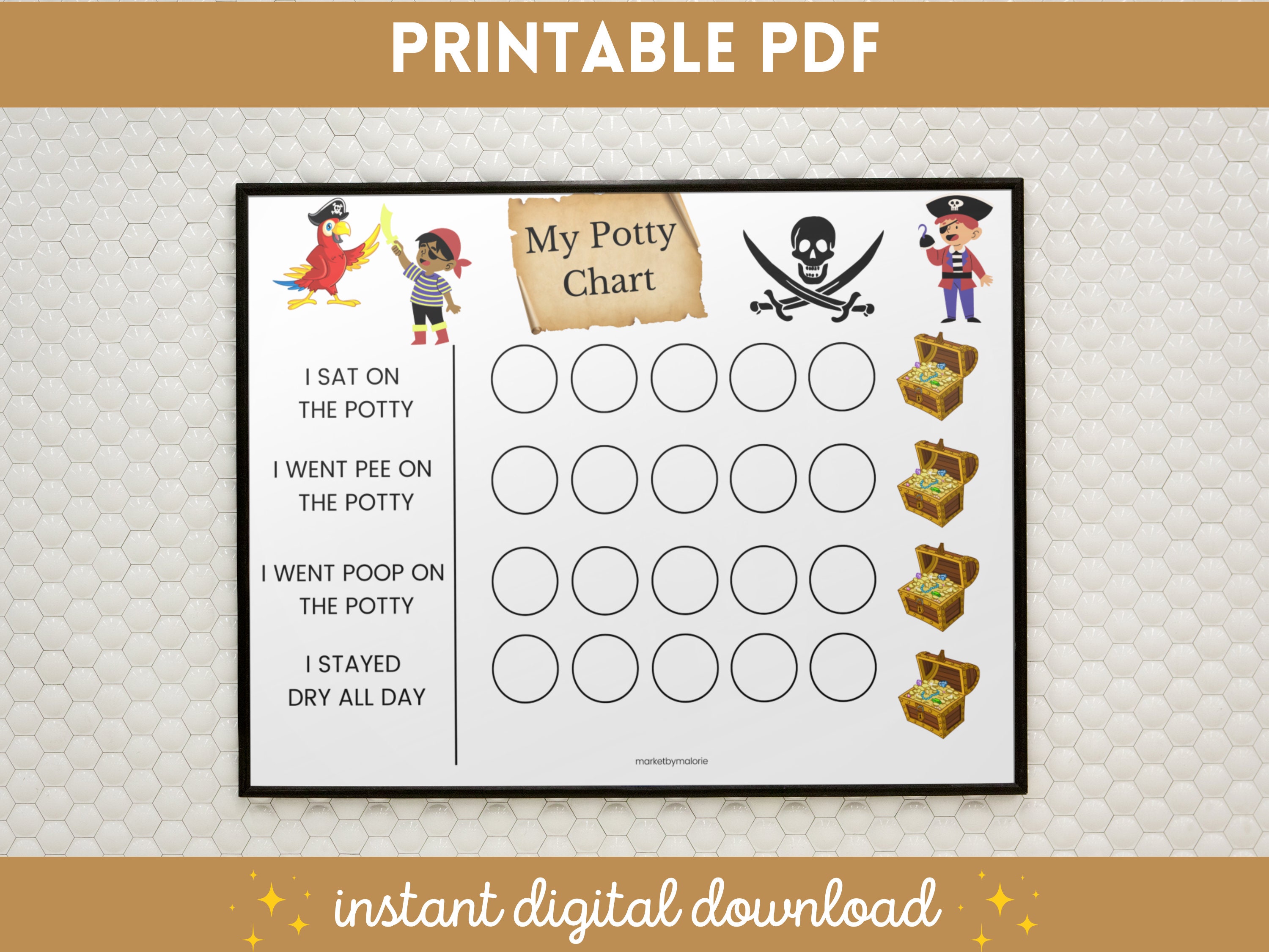 Potty Chart Pirate Potty Chart Reward Chart Potty Training Chart Reward ...