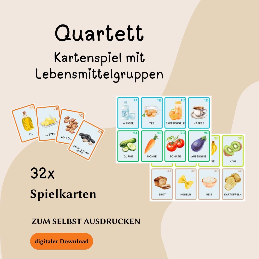 Quartet I Card Game I Food Groups I Nutrition I Learning I Children's ...