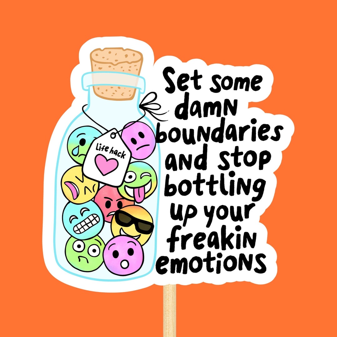 Funny Emotions Sticker // Waterproof Relatable Decal Mental Health ...