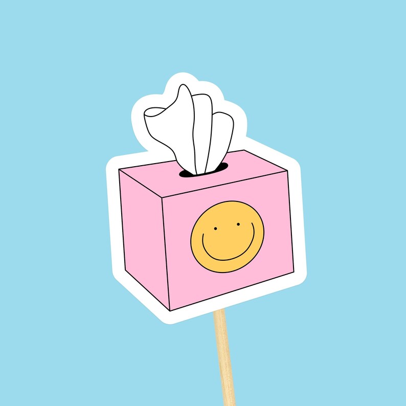 Tissue Box Sticker // Dishwasher Safe Waterproof Sticker for - Etsy