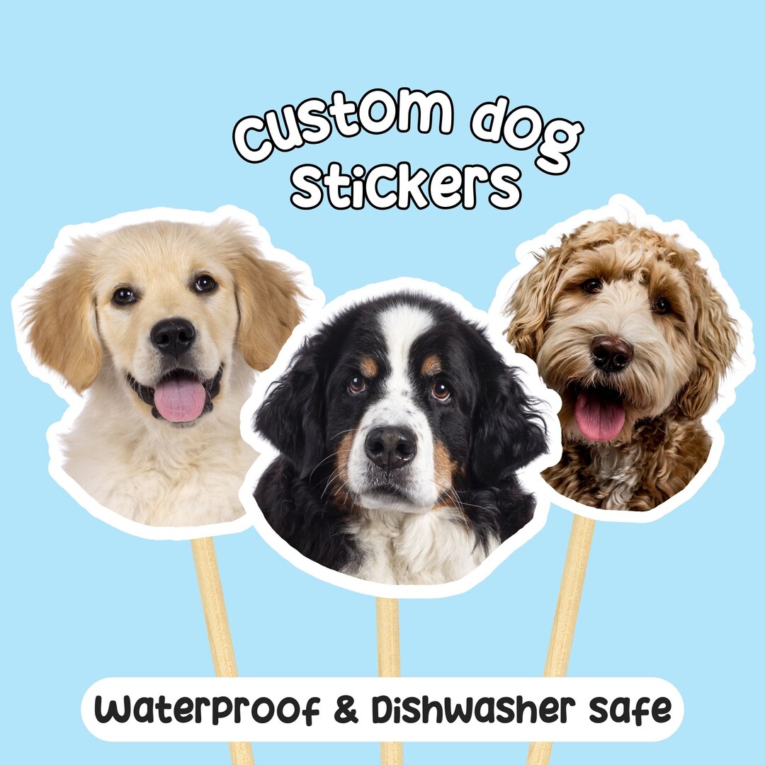 Custom Dog Sticker // Dishwasher Safe Stickers, Personalised Pet ...