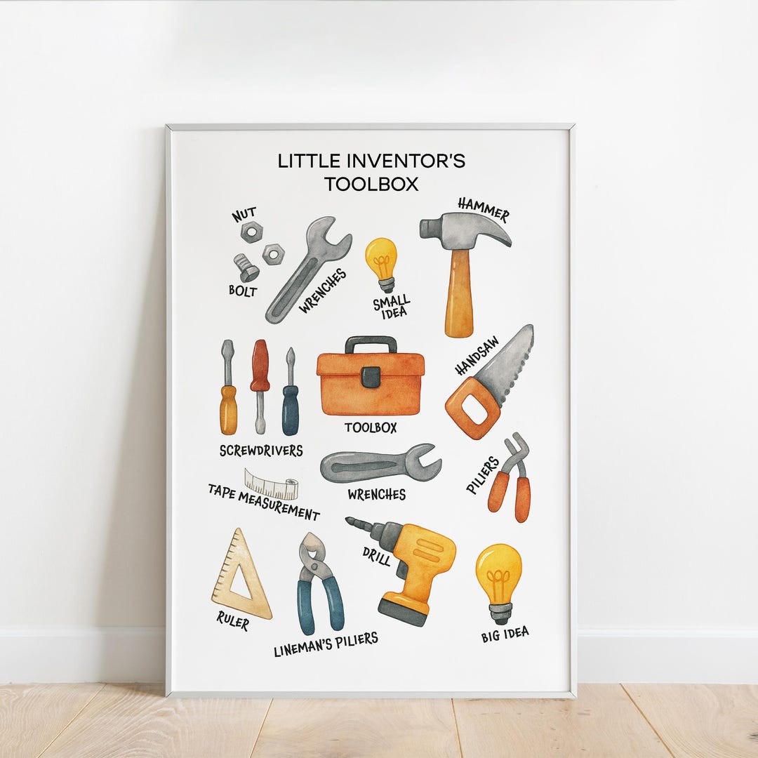 Little Inventor's Toolbox: Watercolor STEM Poster (digital Download) - Etsy