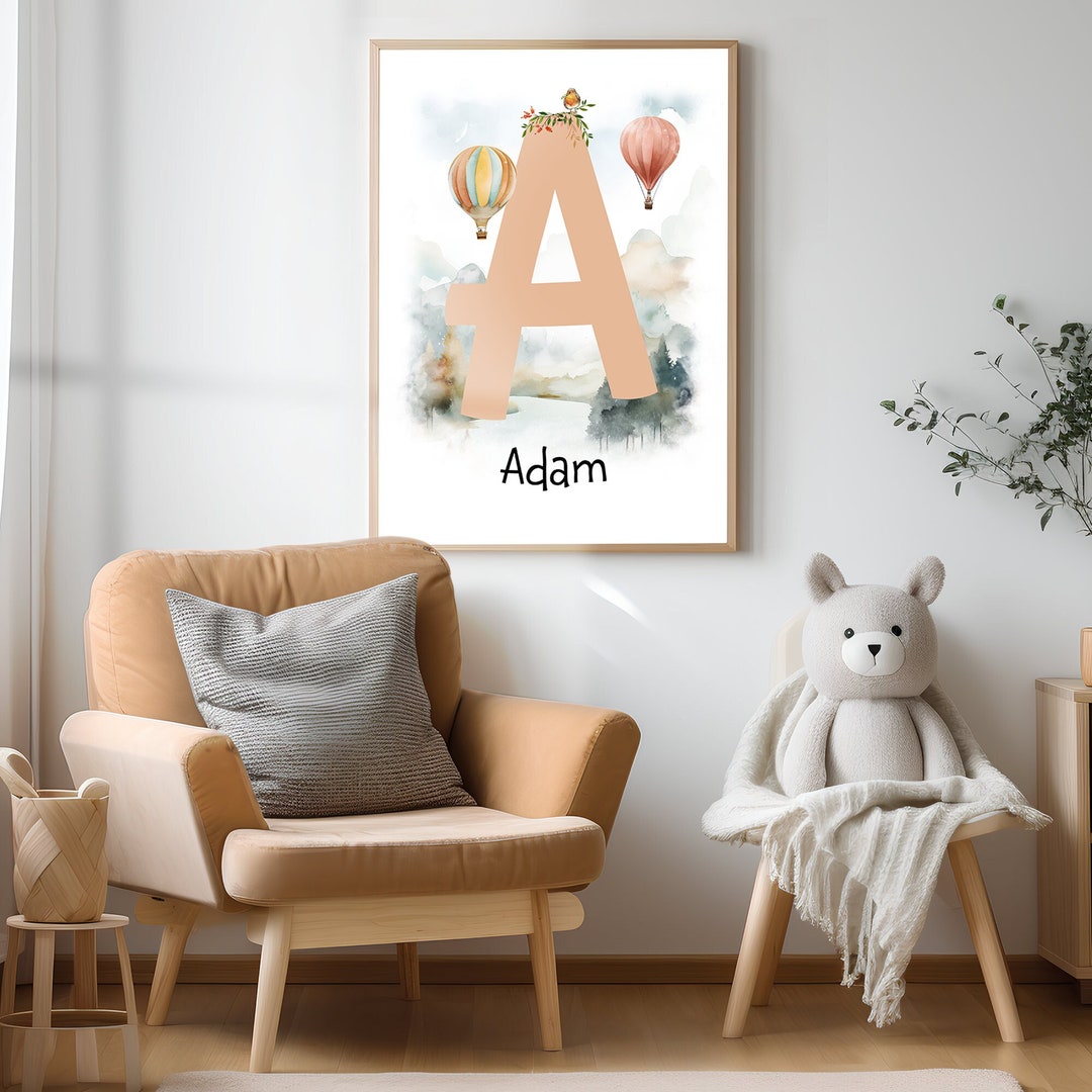Personalized Name Print, Custom Made Poster, Letter Print, Nursery Wall ...