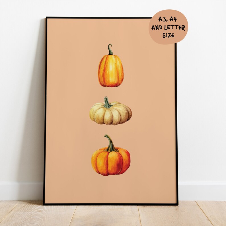 Set of 2 Pumpkin Posters Halloween Art Printable Wall Decor - Etsy