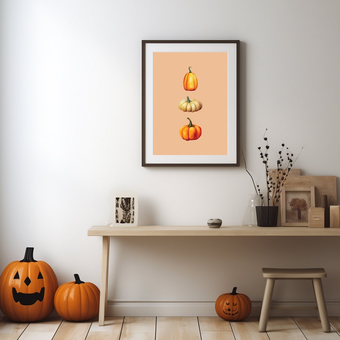 Set of 2 Pumpkin Posters Halloween Art Printable Wall Decor - Etsy