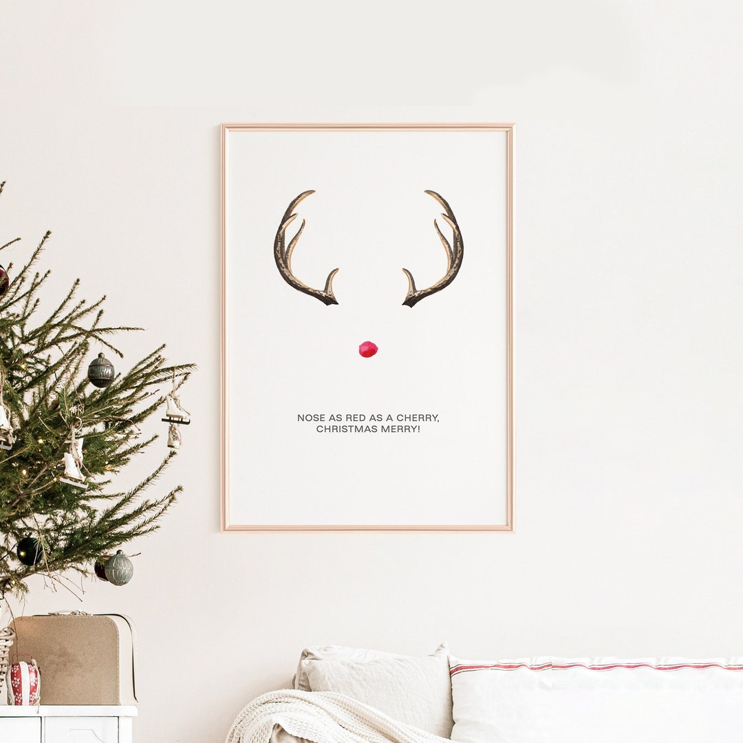 Rudolph's Nose Christmas Poster: Kids Nursery Decor (digital Download ...