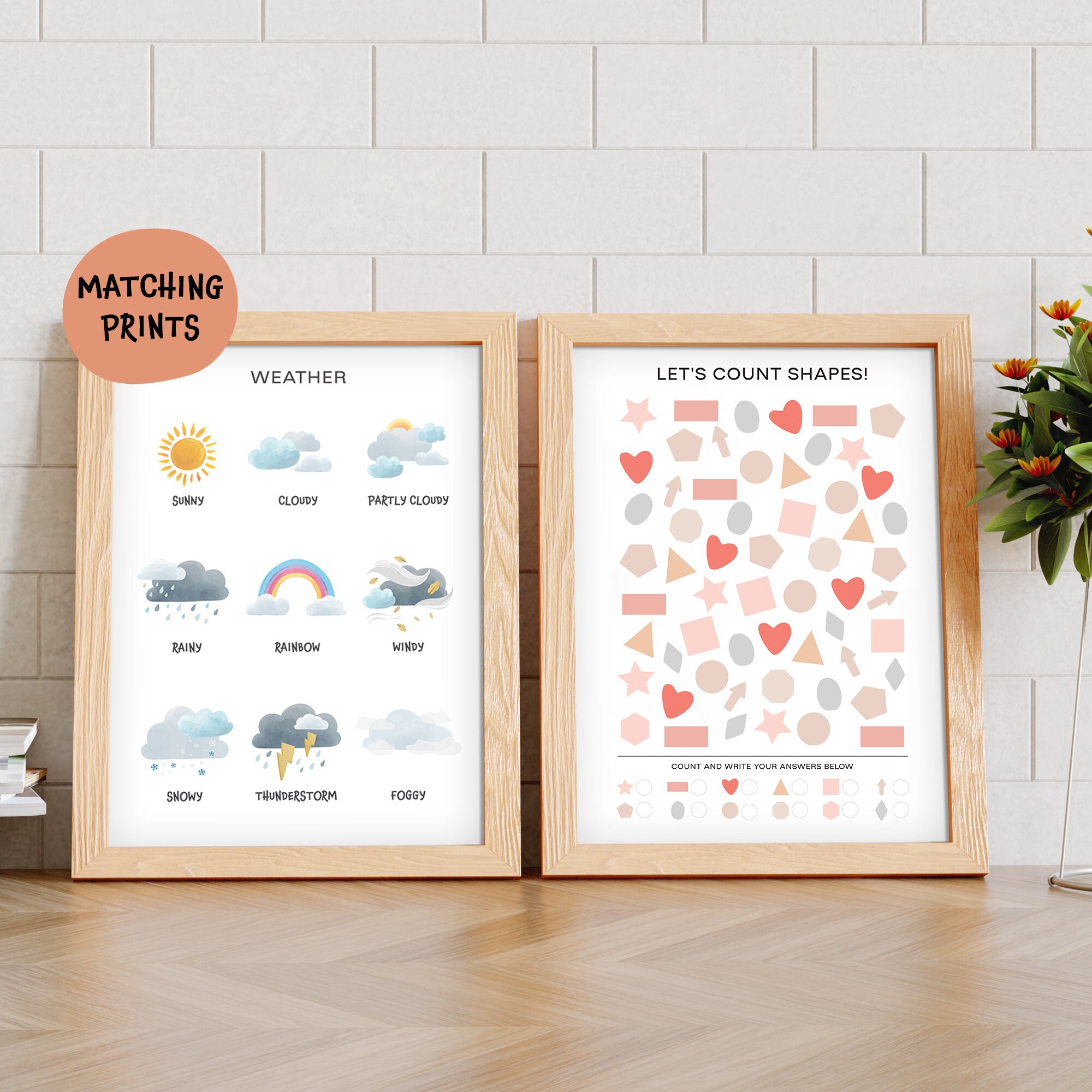 Count Shapes, Educational Wall Art, Montessori Education, Teacher ...