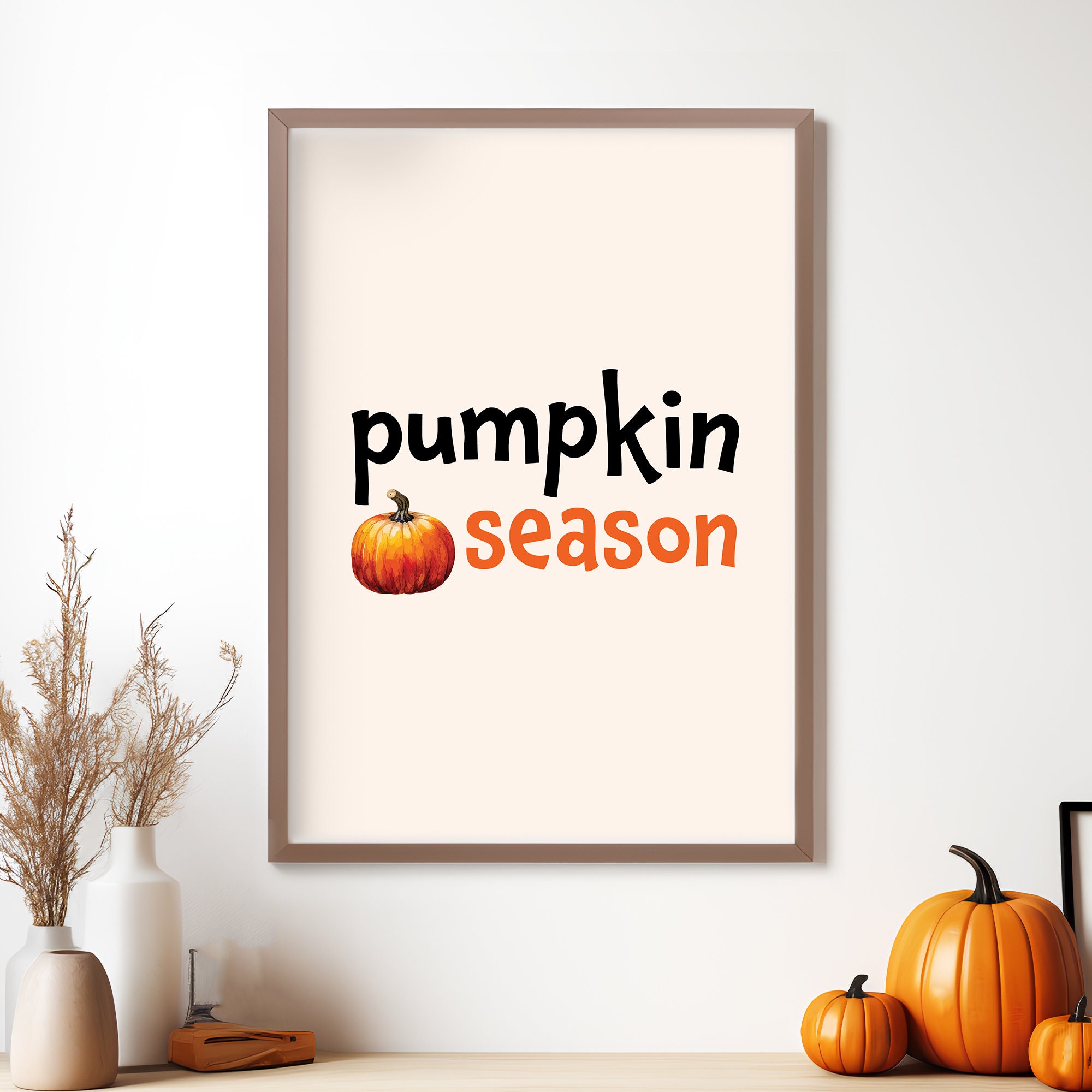 Set of 2 Pumpkin Posters Halloween Art Printable Wall Decor - Etsy