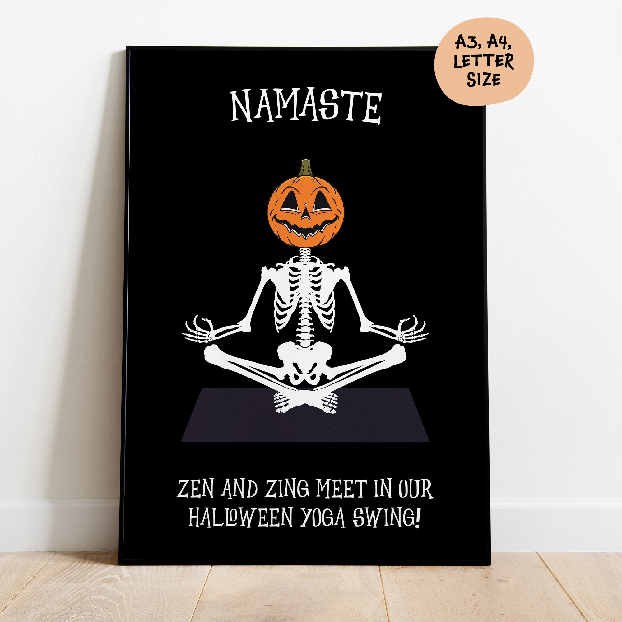 Set of 2 Yoga Halloween Posters Spooky and Ghosts Digital - Etsy