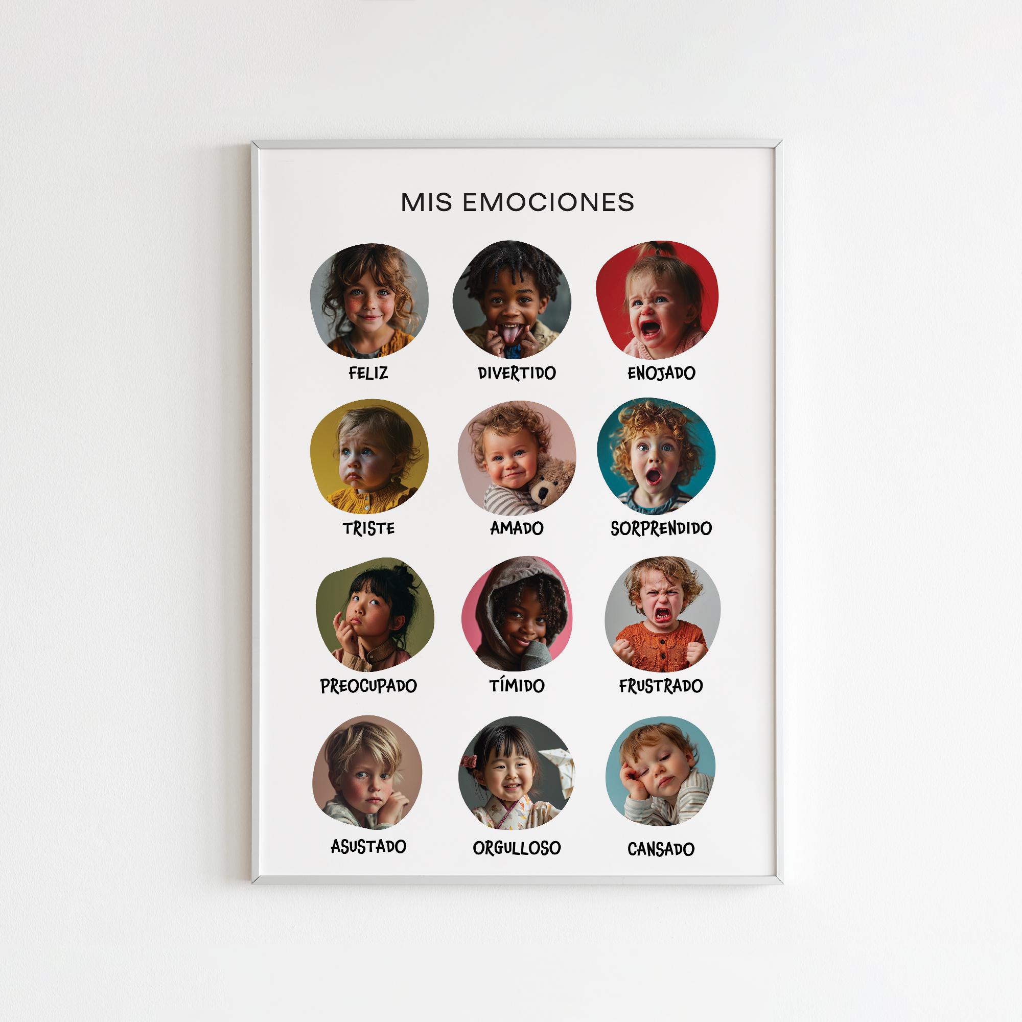 Emociones Reales Para Ninos, Poster Montessori De Emociones, Poster ...