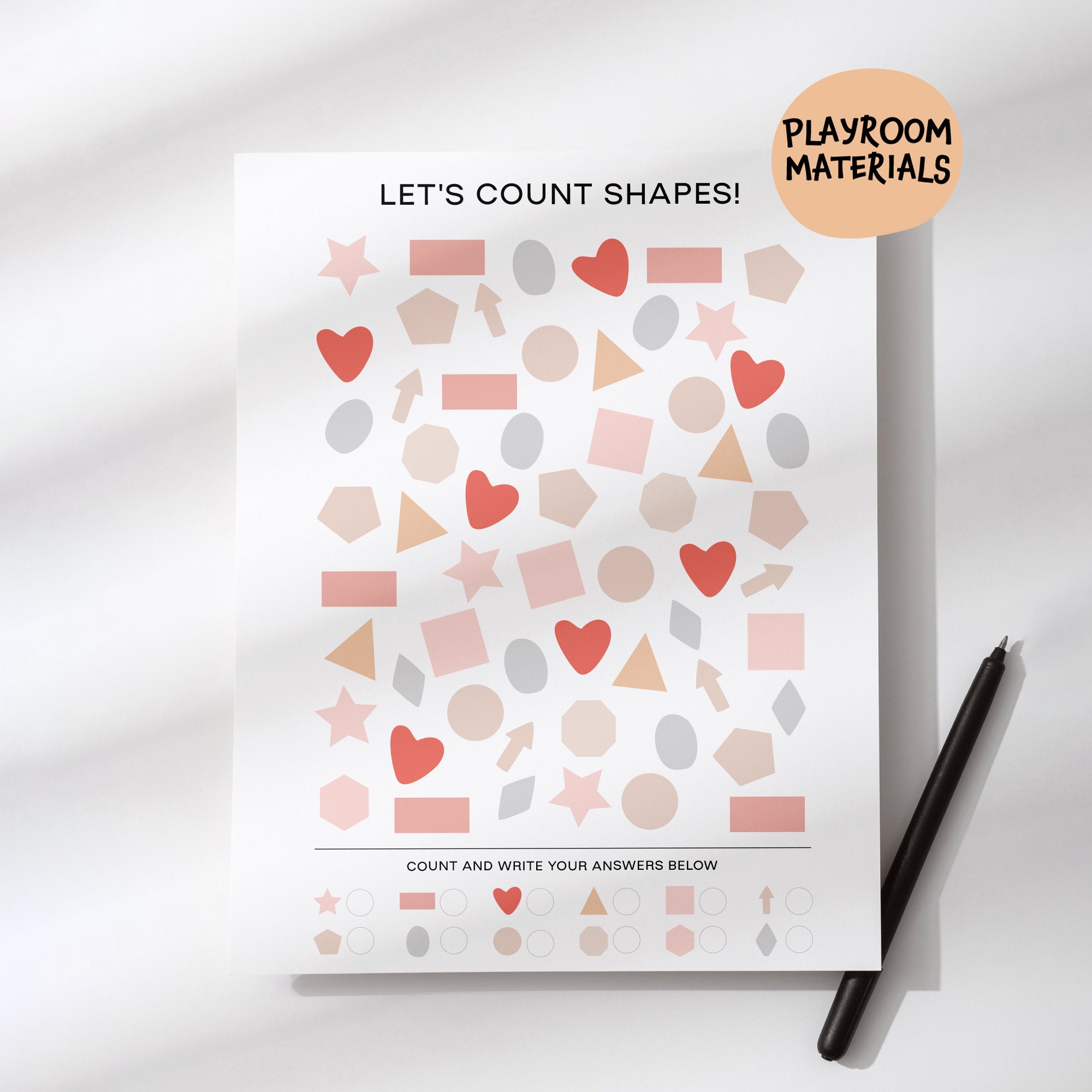 Count Shapes, Educational Wall Art, Montessori Education, Teacher ...