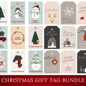 Christmas Gift Tag Cut Files, Noel Gift Tag Bundle, Merry Christmas ...