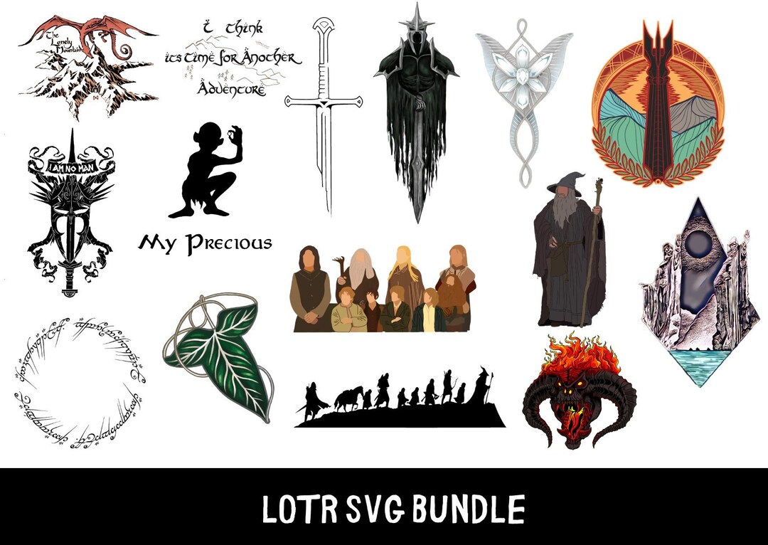 LOTR Svg Bundle, Balrog, the One Ring, Elf Queen, Dark Lord, Gray ...