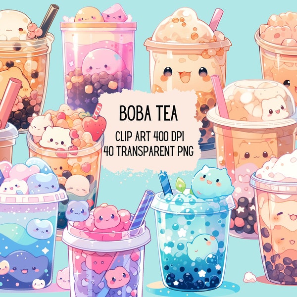 Kawaii Boba Tea Png - Etsy
