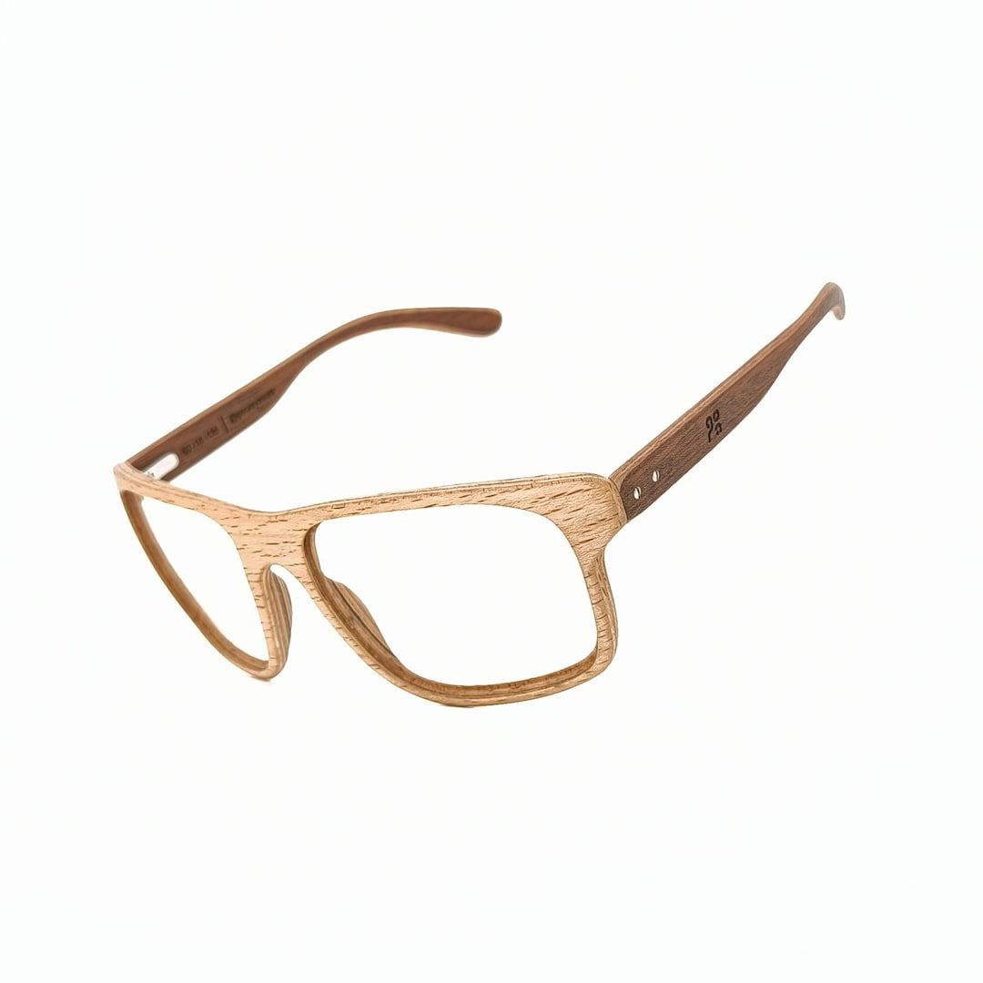 Curved Wooden Eyeglass Frames With Stylish and Ergonomic Design Size L ...