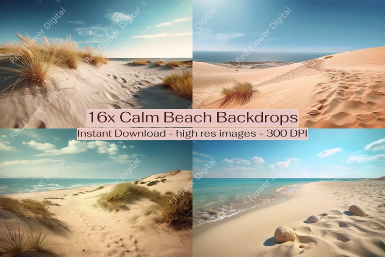 Beach Digital Backdrop Bundle, Sand Dunes Background, Wedding Photoshop ...