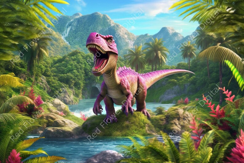 Dinosaur Digital Background, Dinosaur Backdrops, Children Backdrop ...