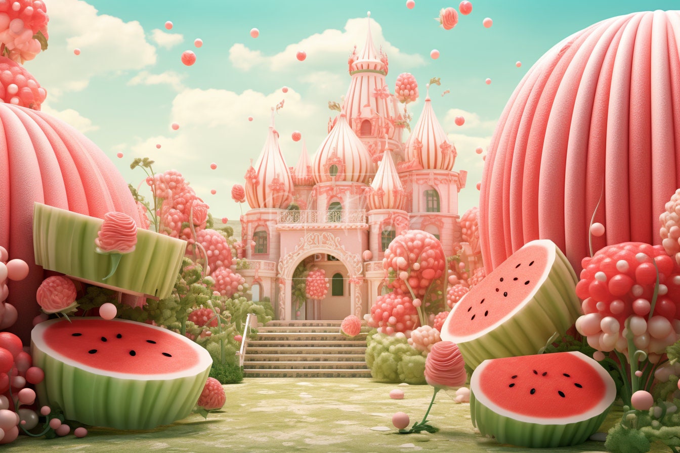 Magical Fruits Digital Backdrop Bundle, Watermelon Digital Backgrounds ...