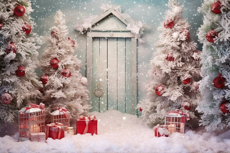 White Christmas Digital Backdrop Bundle, Rustic Christmas Background ...