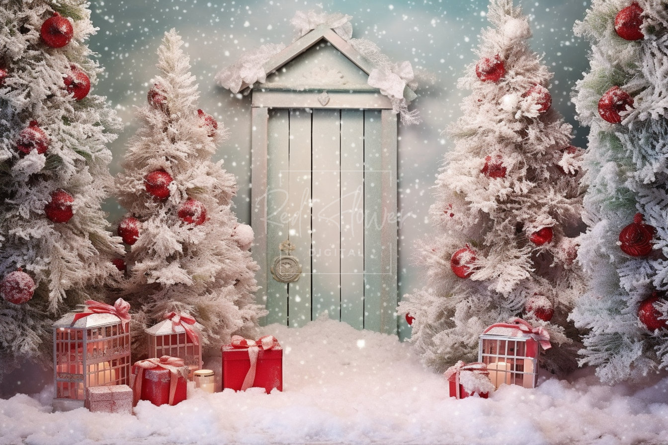 White Christmas Digital Backdrop Bundle, Rustic Christmas Background, Snow Backdrop, Magical ...