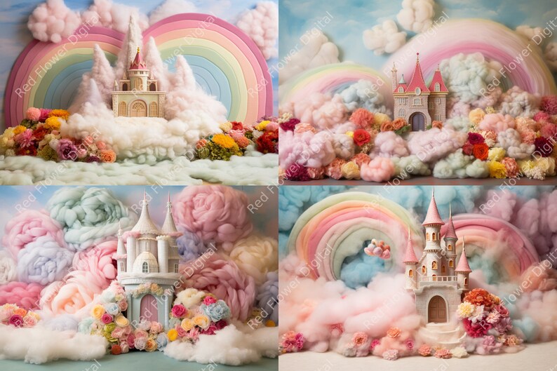 Fantasy Castle Digital Background Bundle Princess Castle - Etsy