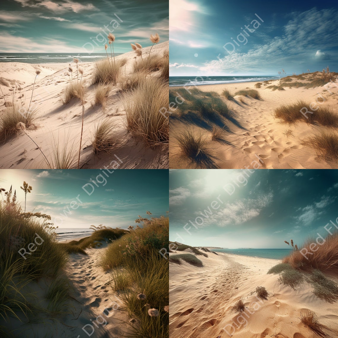 Beach Digital Backdrop Bundle Sand Dunes Background Wedding - Etsy