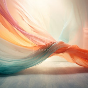 Flowing Fabric Digital Backdrop Bundle, Flying Silk Background ...