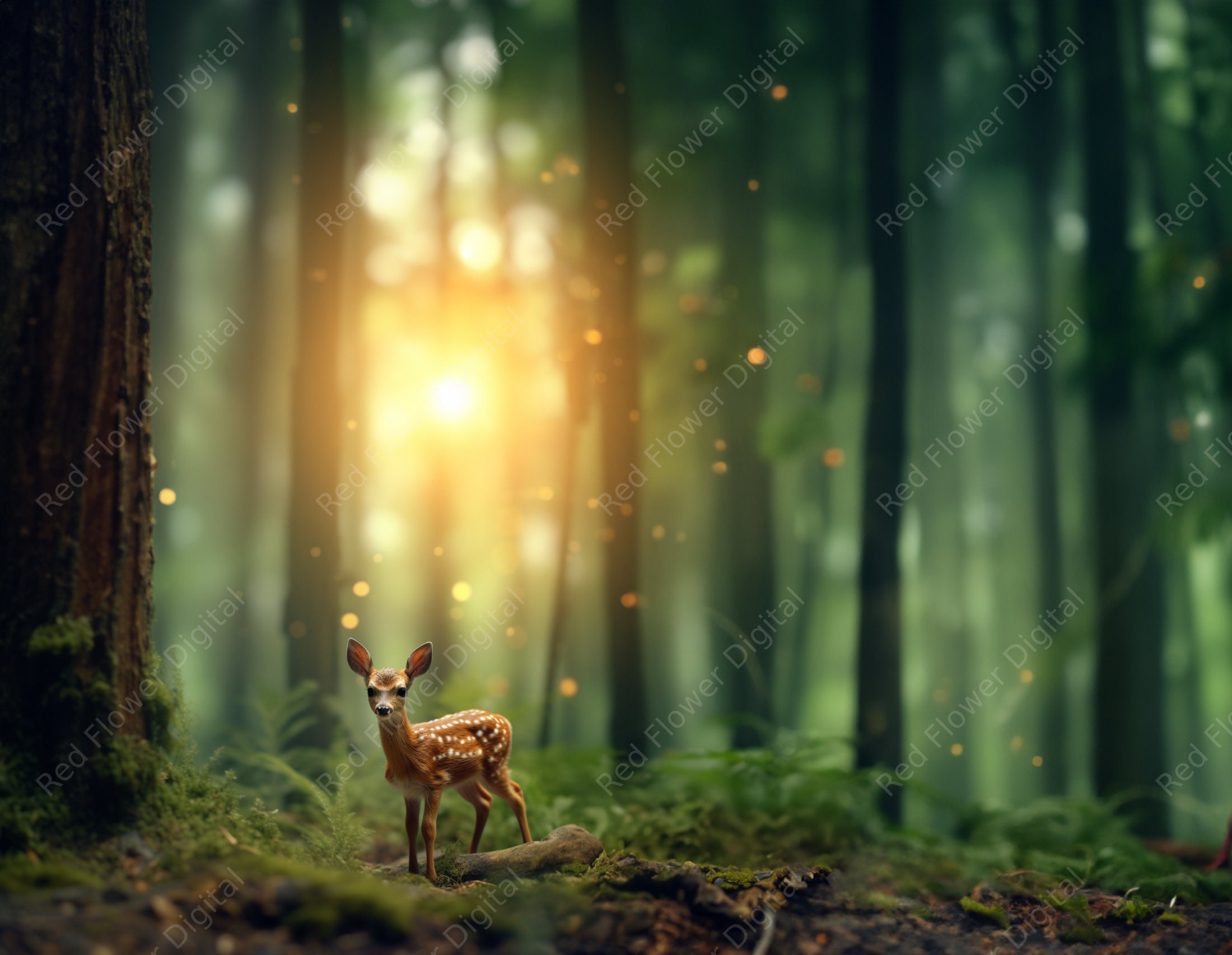 Magical Forest Digital Backdrop, Fairytale Digital Backgrounds ...