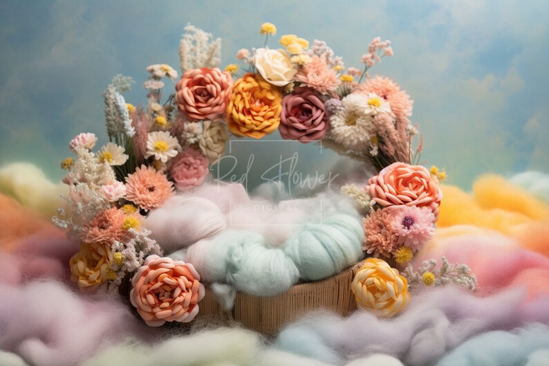 Newborn Rainbow Digital Backdrop Bundle, Pastel Backdrops, Cute Fluffy ...