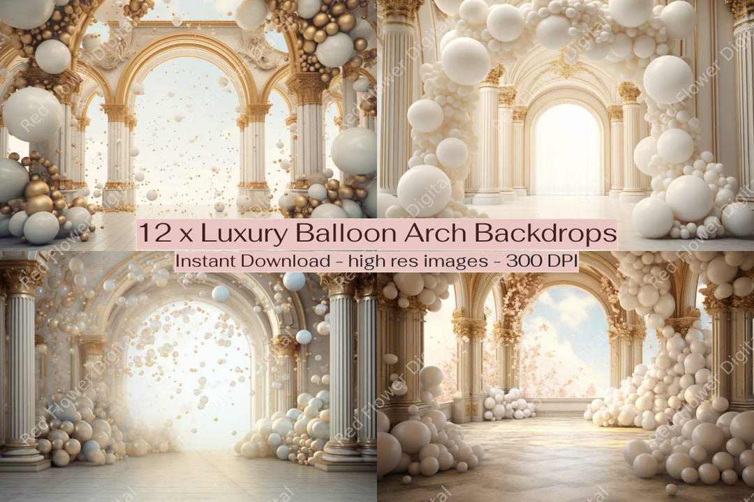 Balloon Digital Backdrop Bundle Balloon Arch Backdrop - Etsy