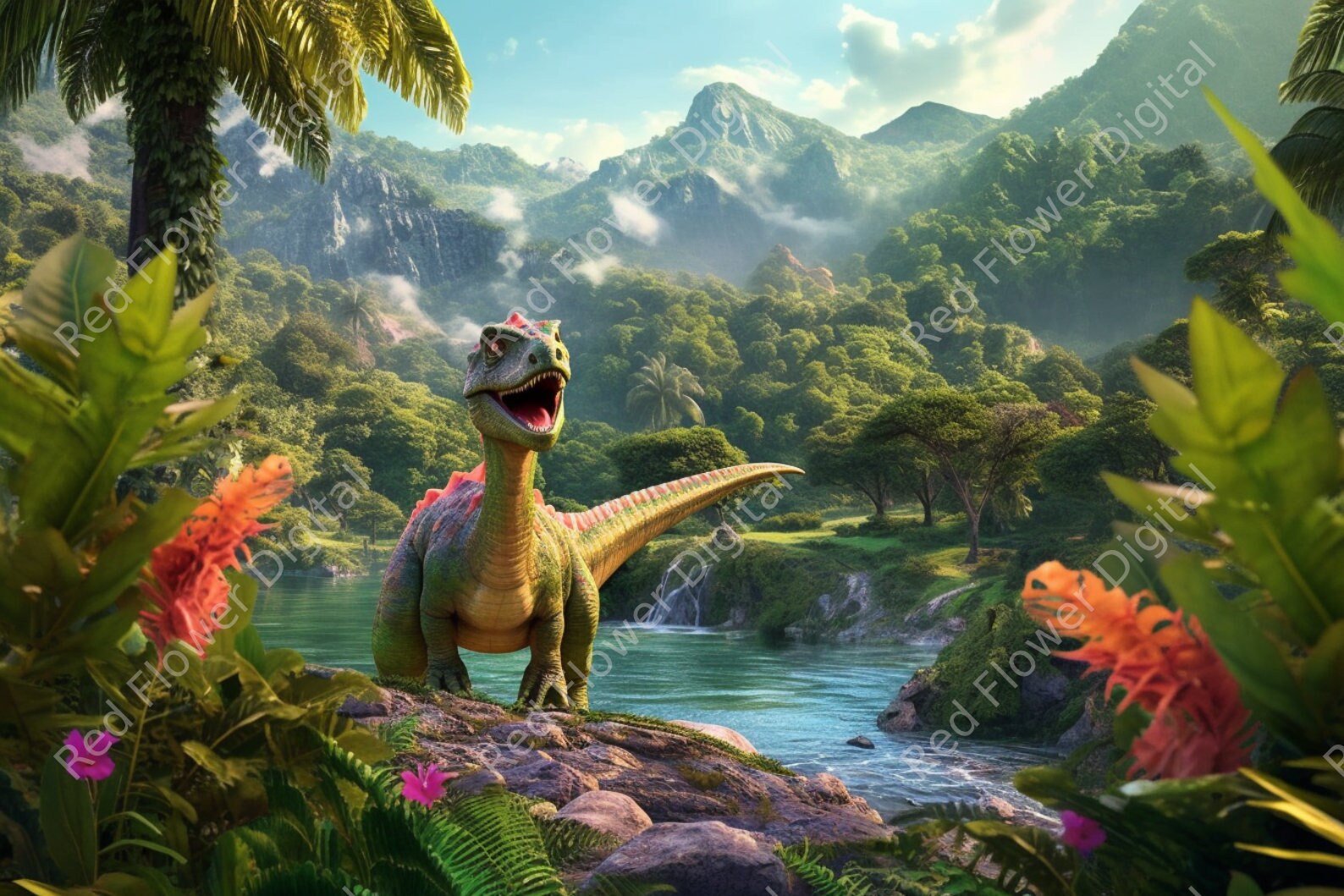 Dinosaur Digital Background, Dinosaur Backdrops, Children Backdrop ...