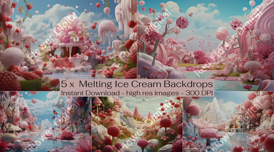 Ice Cream Digital Backdrop Bundle Candy Backdrops Kids - Etsy