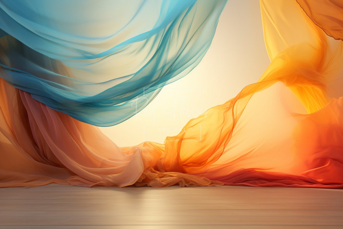 Flowing Fabric Digital Backdrop Bundle Flying Silk - Etsy
