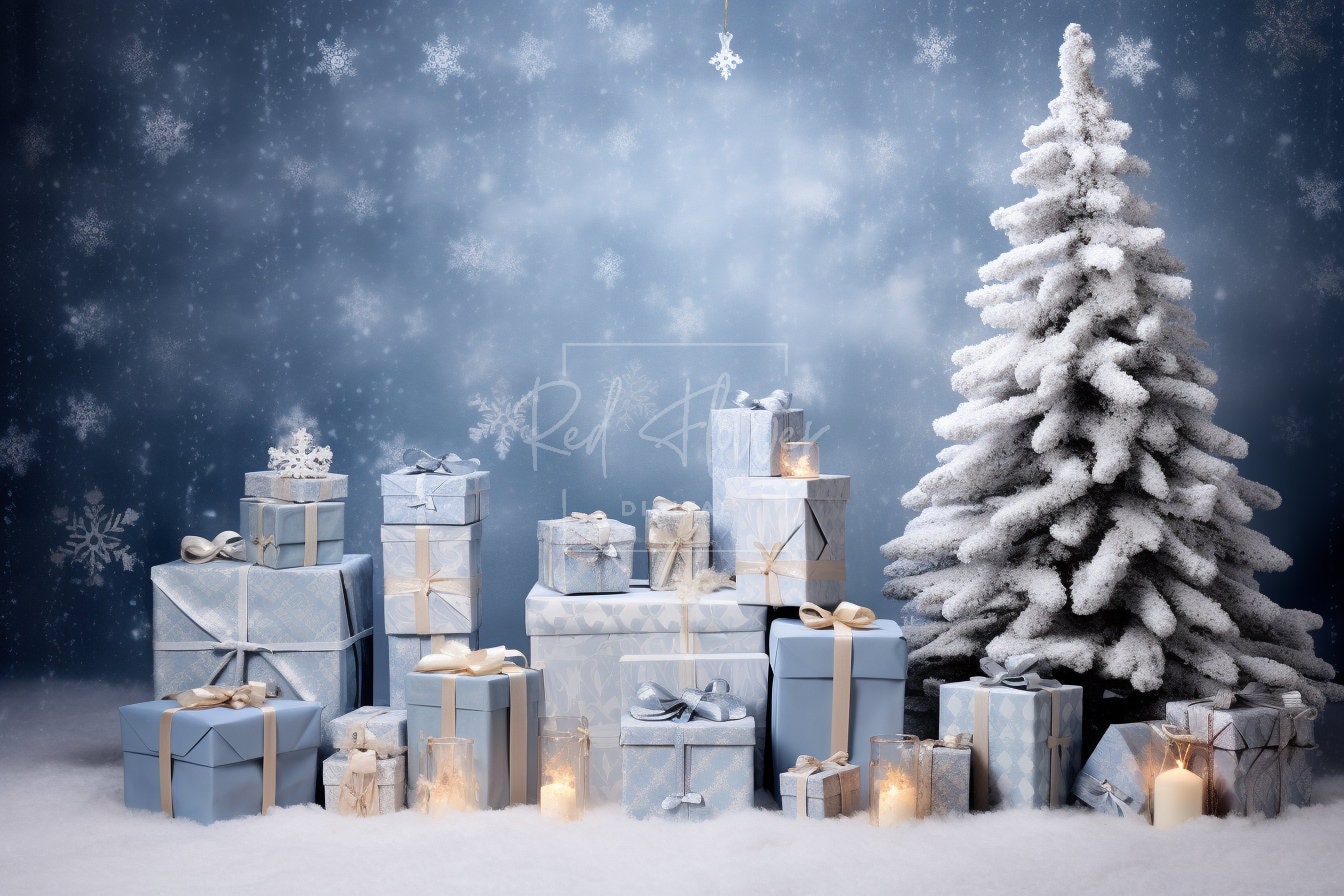 Winter Wonderland Digital Backdrop Bundle, White Christmas Background ...