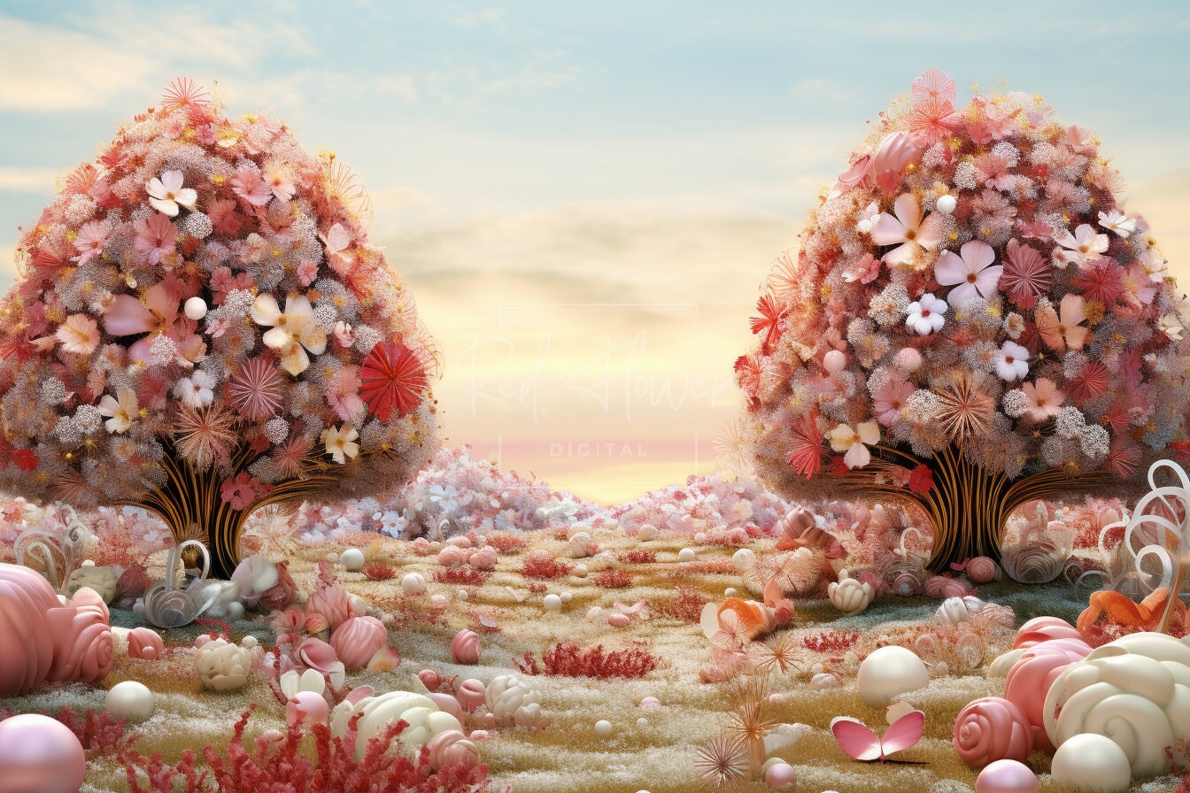 Magical Forest Digital Backdrop Bundle Candy Tree Backdrops - Etsy