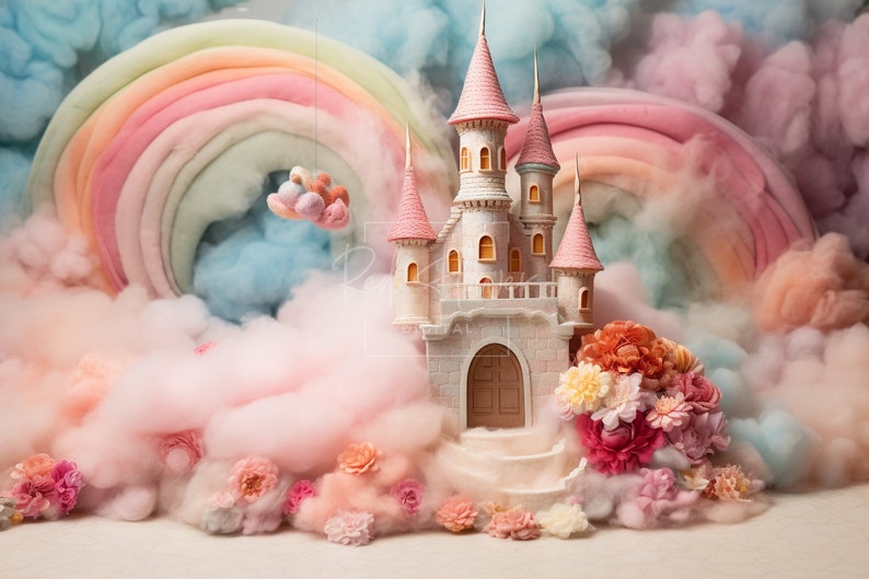 Princess Castle Digital Backdrop Bundle, Newborn Backdrops, Felted ...