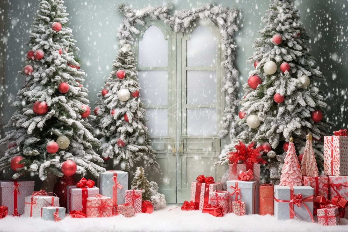 White Christmas Digital Backdrop Bundle, Rustic Christmas Background ...